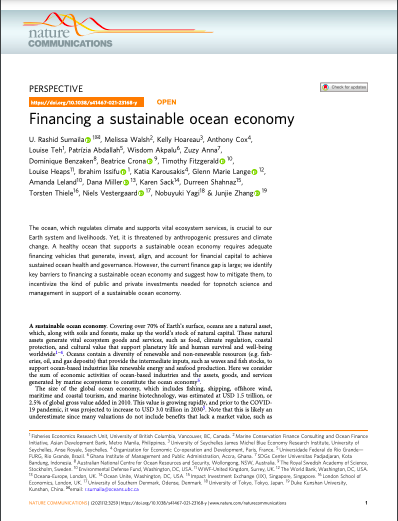 Financing a sustainable ocean economy | Nature Communications