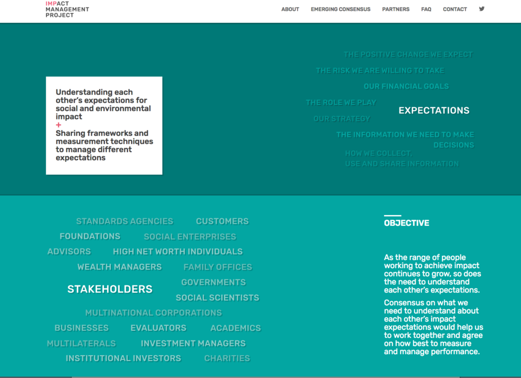 The Impact Management Project: towards a universal model for impact ...