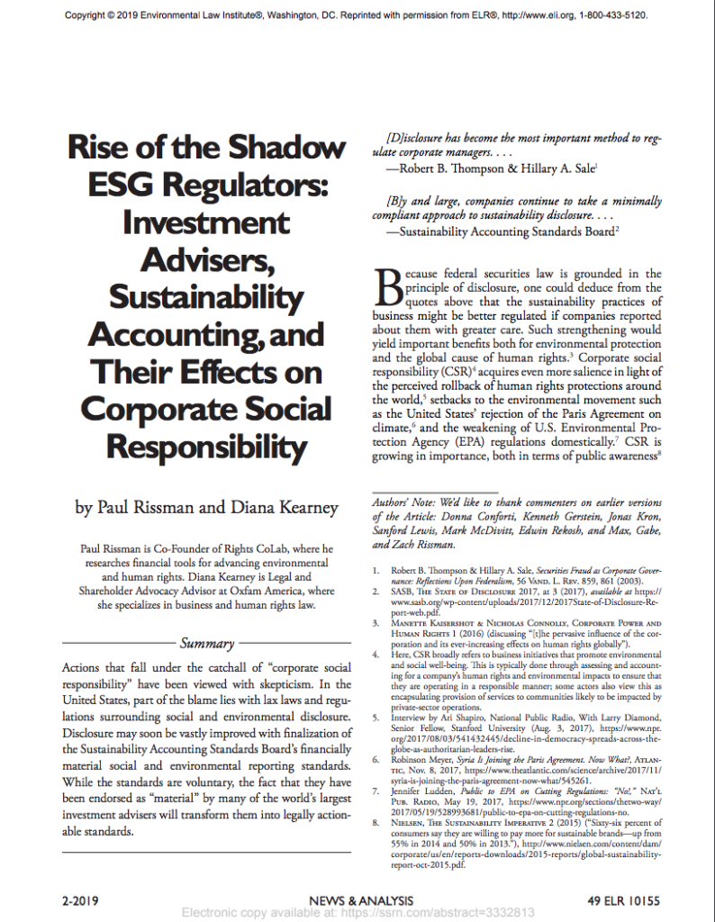 Multiple Authors | Rise of the Shadow ESG Regulators