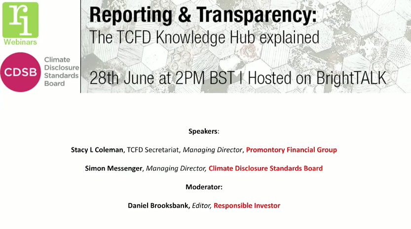 Reporting & Transparency: The TCFD Knowledge Hub explained