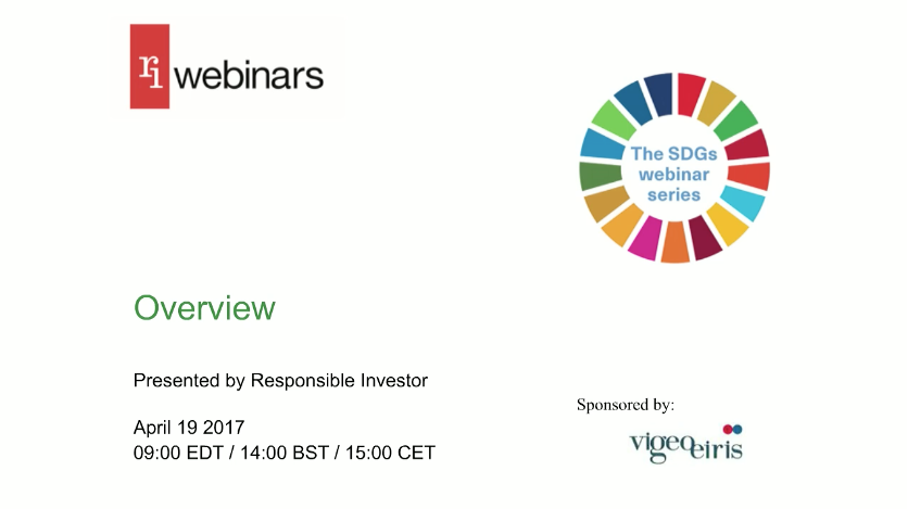 Sdg Webinar Series Overview