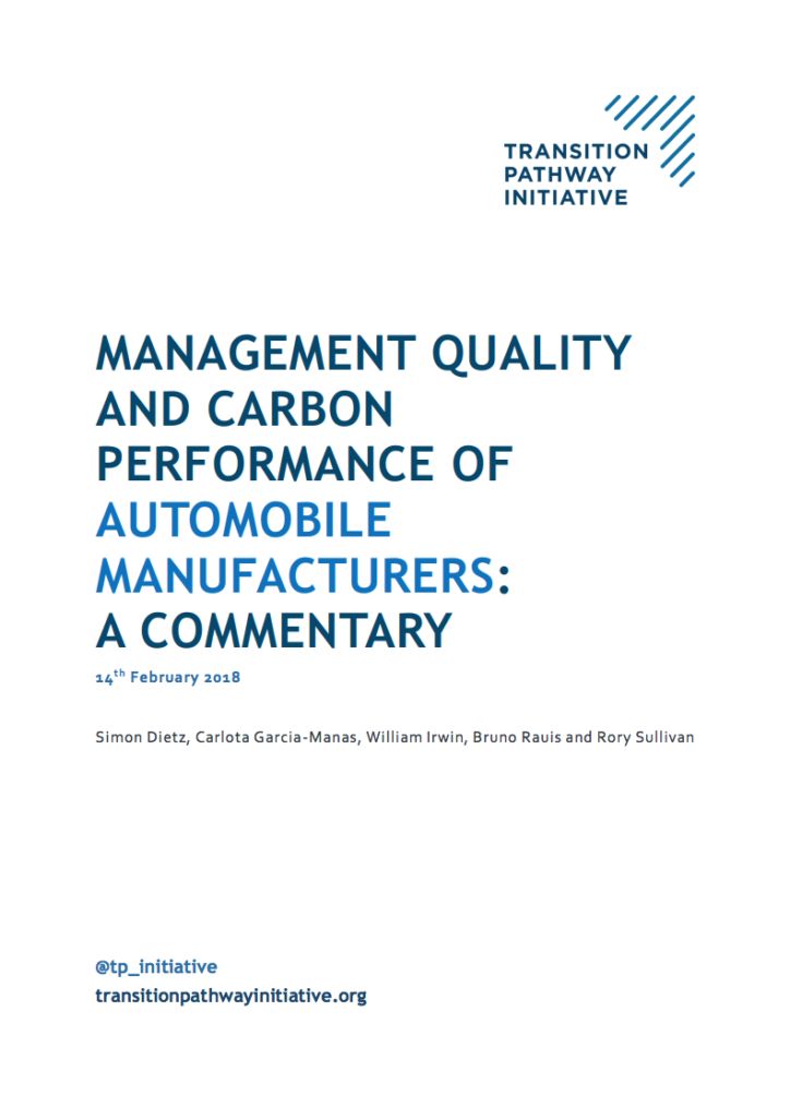 Transition Pathway Initiative | Management Quality And Carbon ...