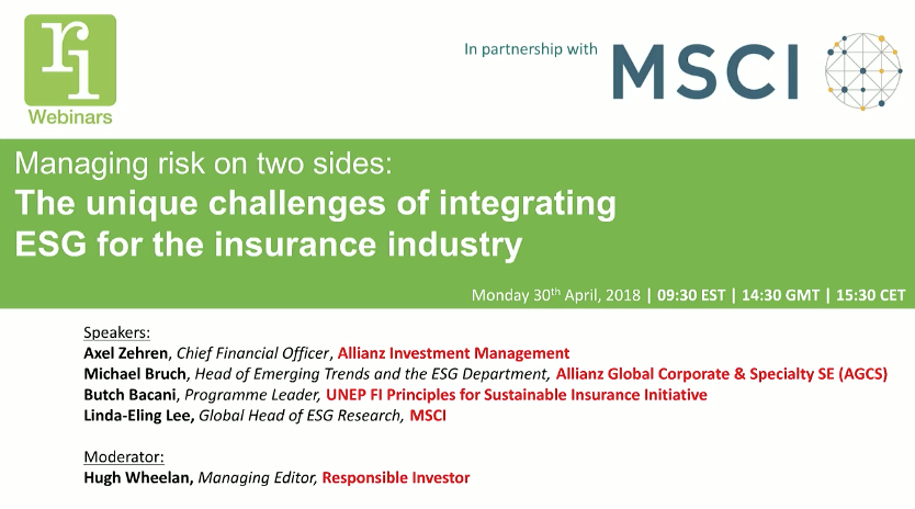 The unique challenges of integrating ESG for the insurance industry