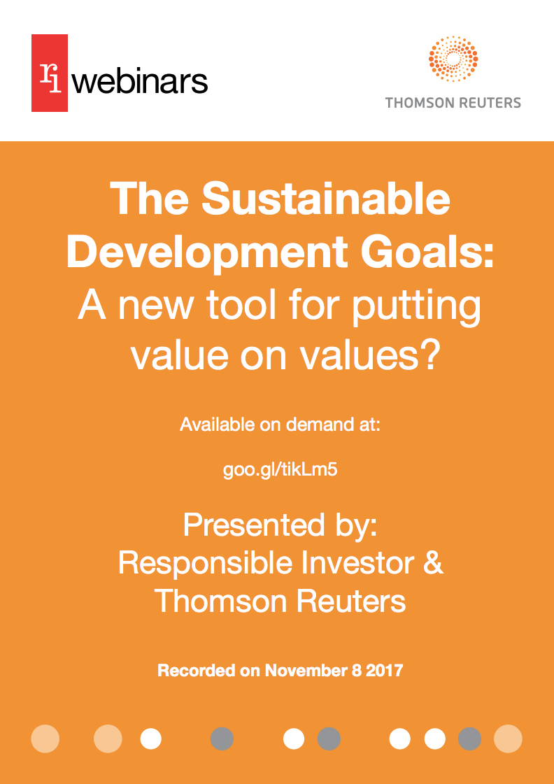 Thomson Reuters Webinar Report. The Sustainable Development Goals: A ...