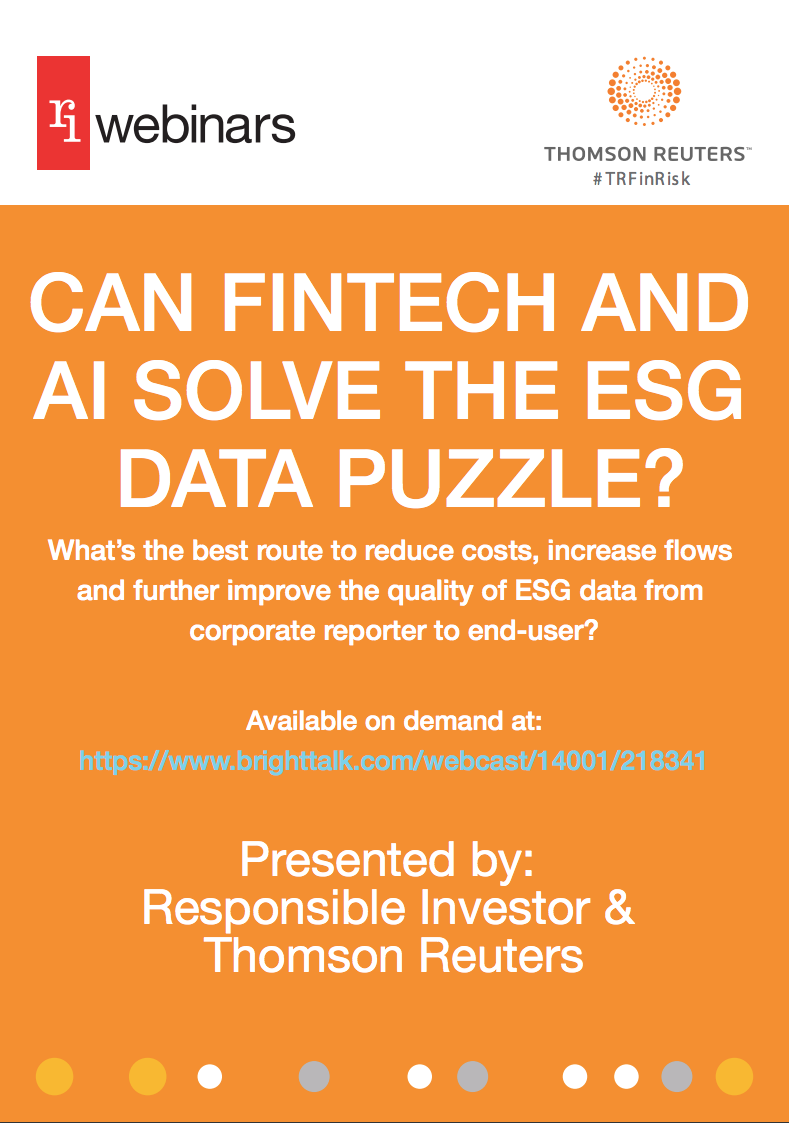 Webinar Report: Can FinTech and AI solve the ESG data puzzle?