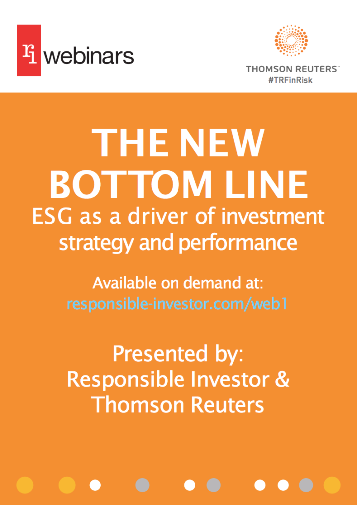 Webinar Report: THE NEW BOTTOM LINE - ESG as a driver of investment ...