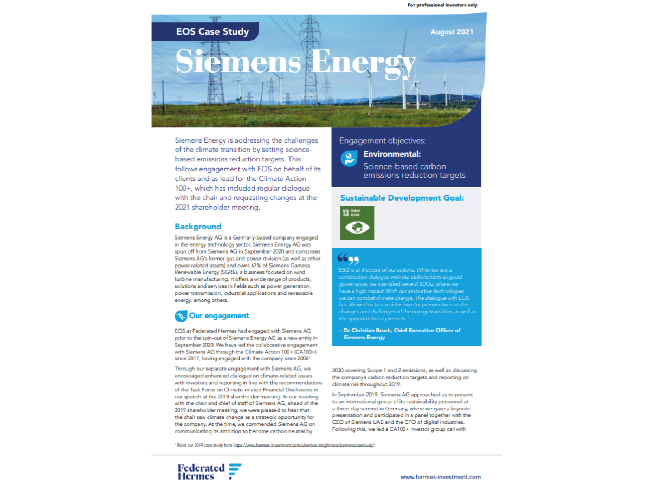 Siemens Energy case study | Responsible Investor