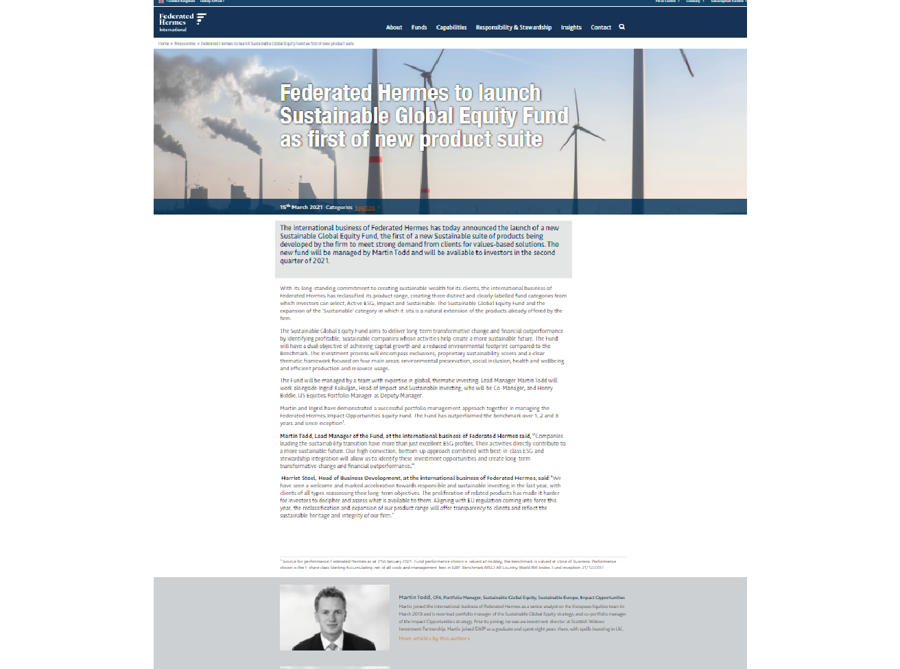 Federated Hermes to launch Sustainable Global Equity Fund as first of ...